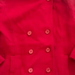 Covington | Jackets & Coats | Covington Red Hooded Peacoat Wool Blend ...
